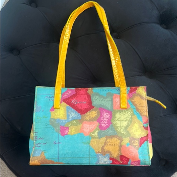 Alviero Martini | Bags | Alviero Martini Colorful Map Print Tote Bag ...
